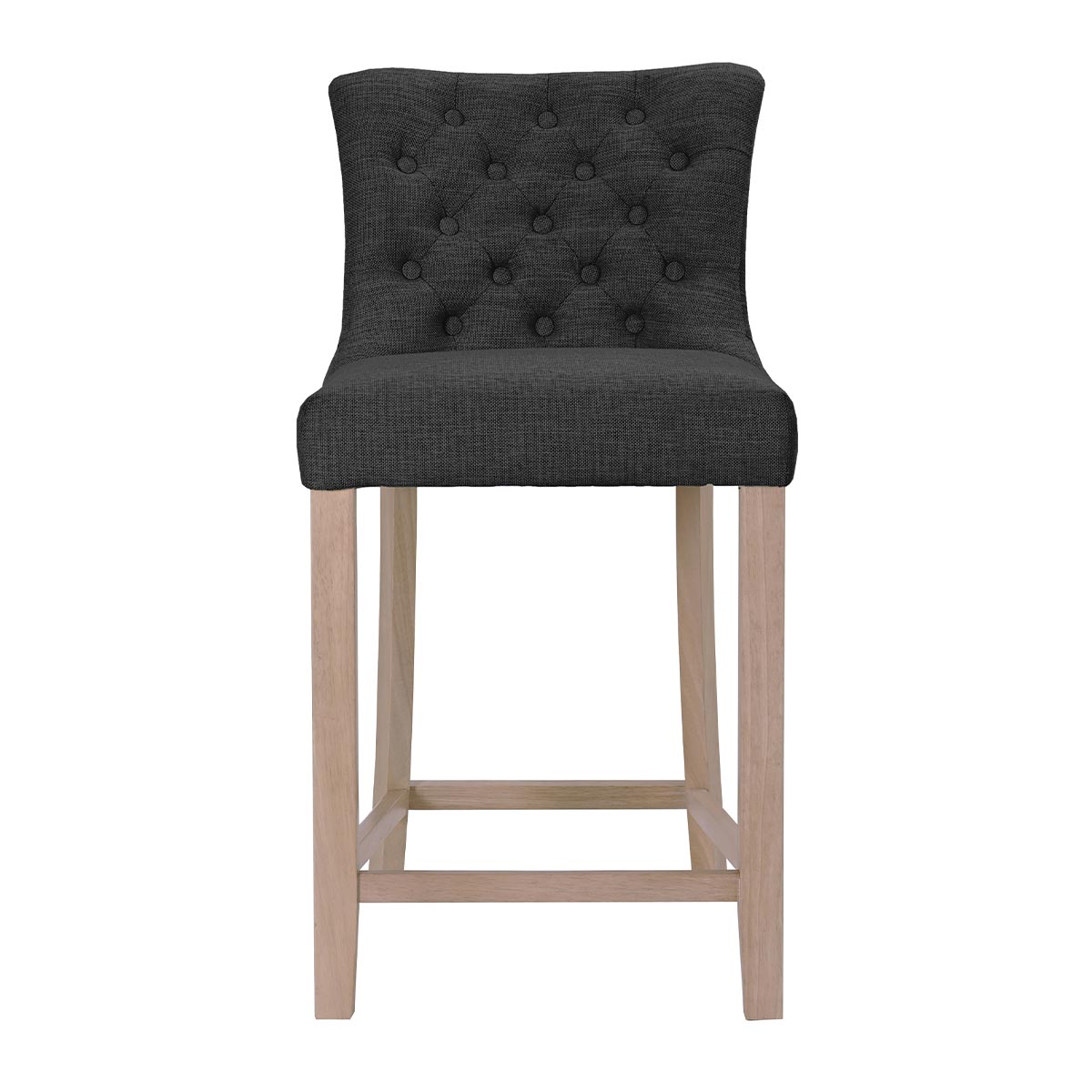 Xavier Bar Chair in Grey Fabric / Clear by OZ Design - Style Sourcebook