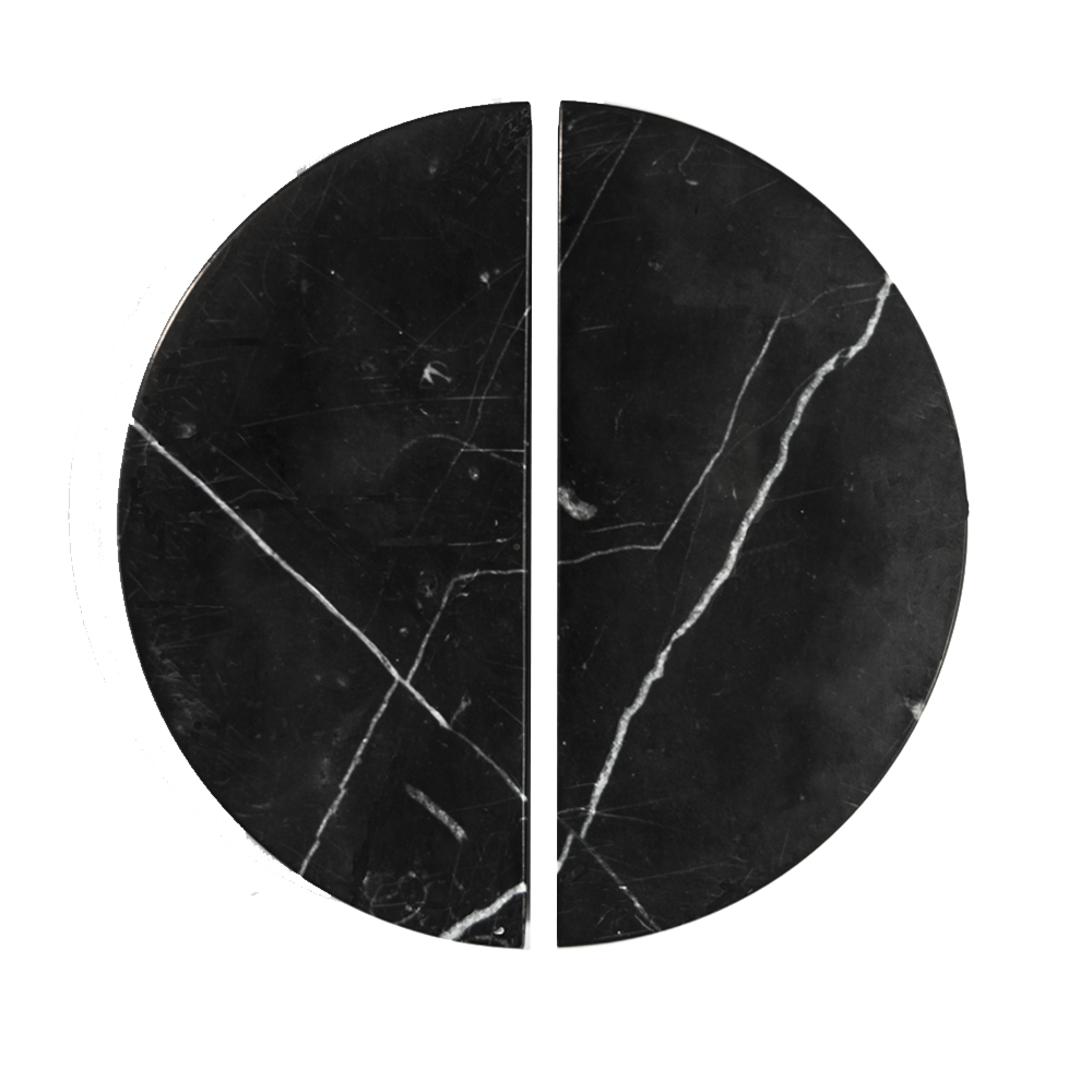 Hemi Nero Marble Handle PAIR by Hardware Concepts - Style Sourcebook