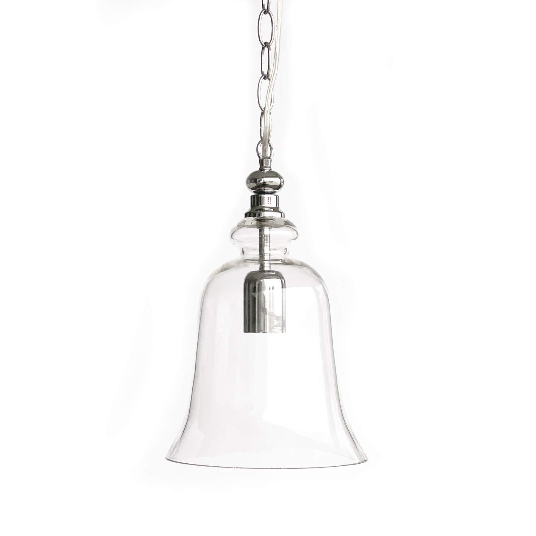 Gracie Glass Bell Shape Pendant Light - Polished Chrome by Ivory ...