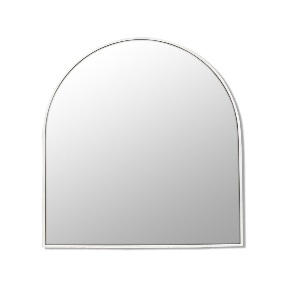 Arched White Metal Framed Bathroom Mirror - 80cm x 76cm by Luxe Mirrors ...