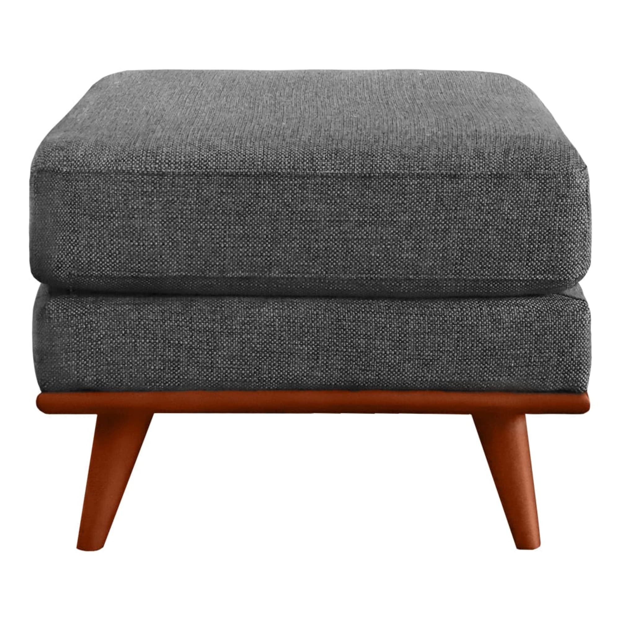 Astrid Ottoman in Talent Denim / Brown Leg by OZ Design - Style Sourcebook