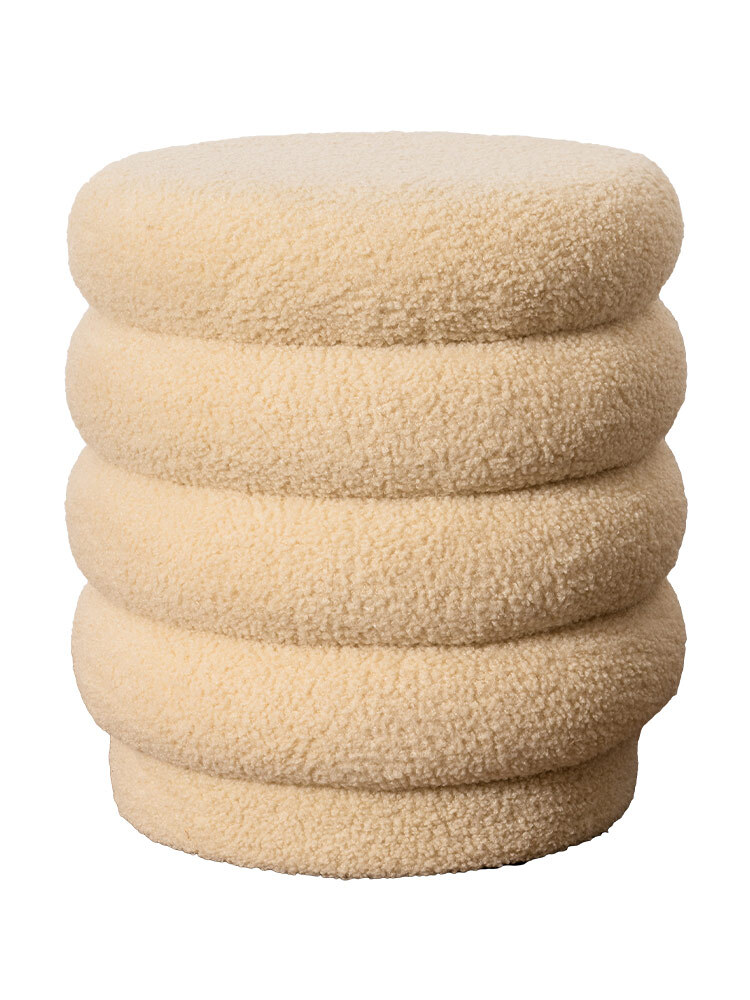 Lucia Round Boucle Stool Cream by Urban Road - Style Sourcebook