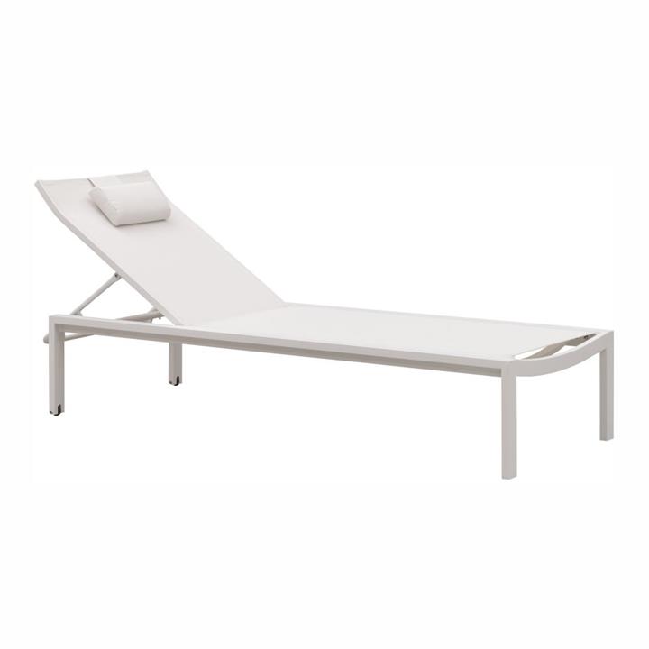 Indosoul Florida Metal Sun Lounger, White by Indosoul - Style Sourcebook