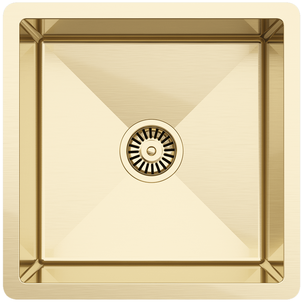 Buildmat Brushed Brass Gold Nala 450x450 Single Bowl Sink by Buildmat ...