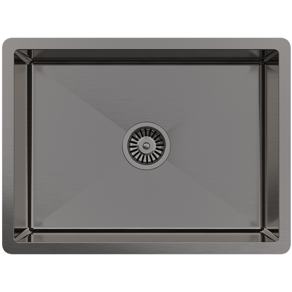 Buildmat Brushed Gunmetal Willow 600x450 Medium Single Bowl Sink by ...