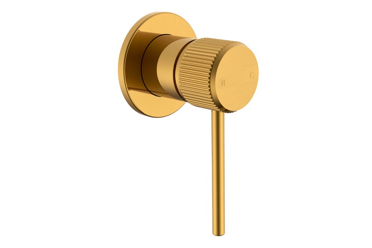 Soul Groove Wall / Shower Mixer, Brushed Brass by ADP - Style Sourcebook