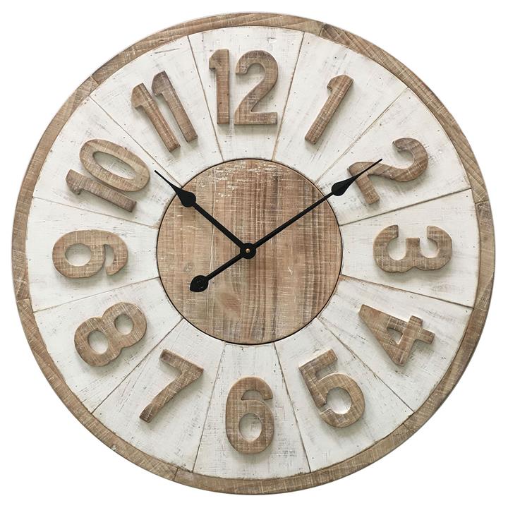 Marcel Wooden Round Wall Clock, 70cm by Want GiftWare - Style Sourcebook
