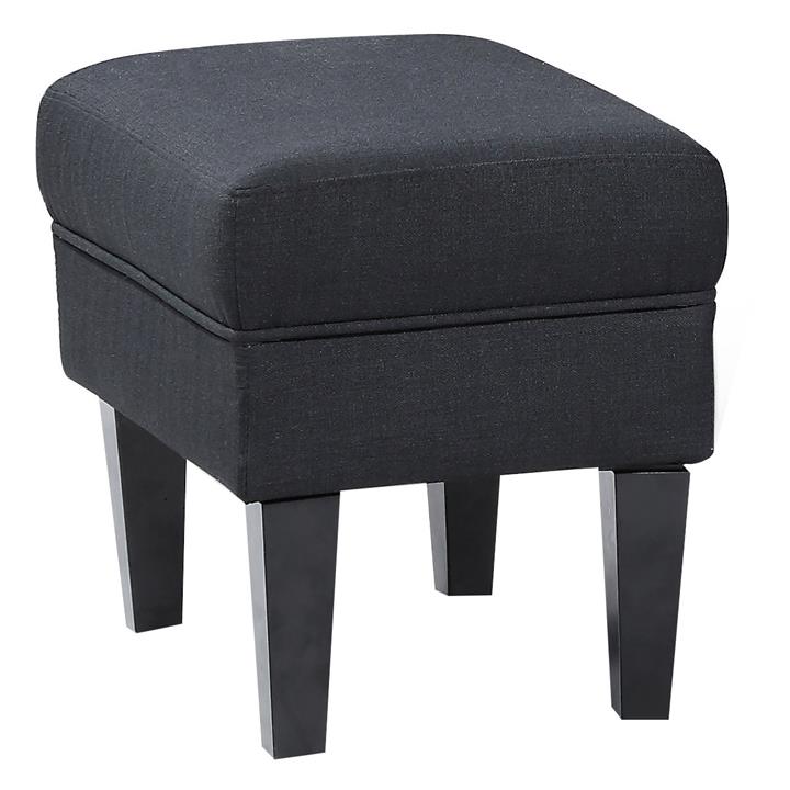 Minto Fabric Footstool, Black by Brighton Home - Style Sourcebook