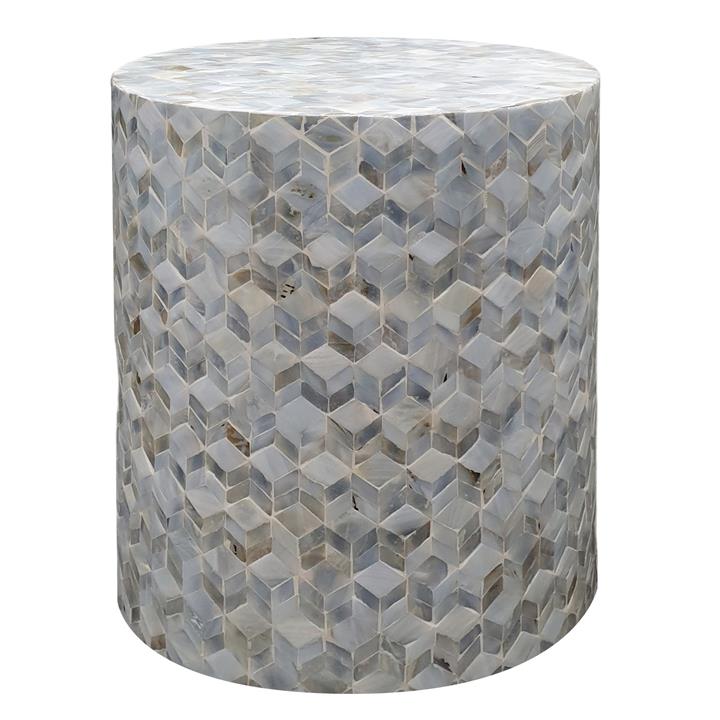 Moria Capiz Shell Round Accent Stool / Side Table by Casa Uno - Style ...