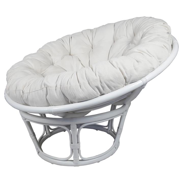 Alofi Rattan Round Lounger, Large, White by Brighton Home - Style ...