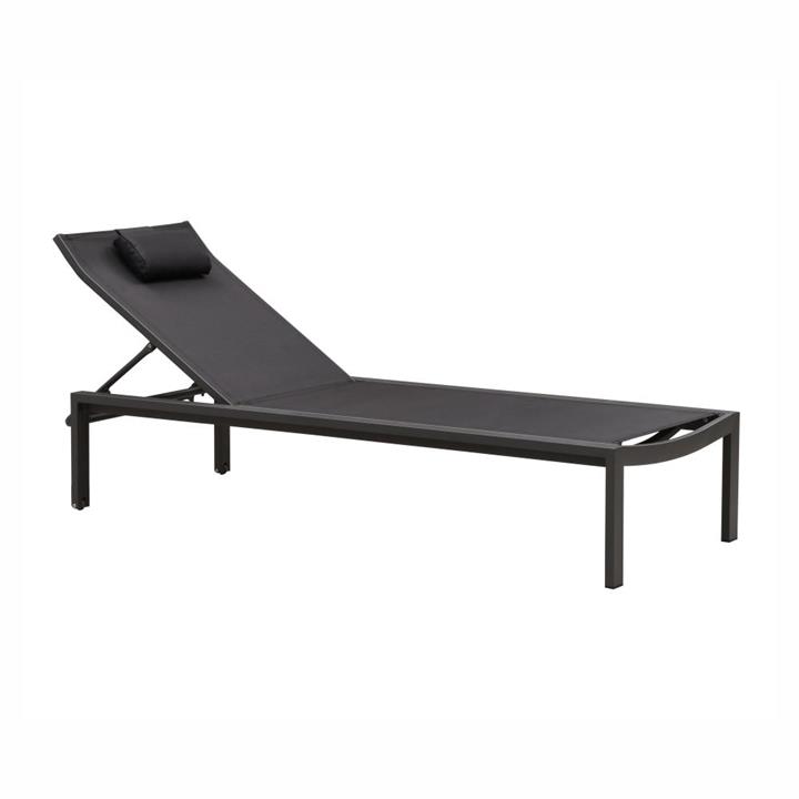 Indosoul Florida Metal Sun Lounger, Charcoal by Indosoul - Style Sourcebook