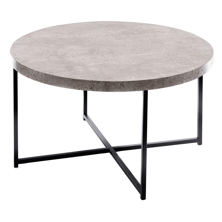 Harper Concrete Effect Top Round Coffee Table, 80cm by Casa Sano ...