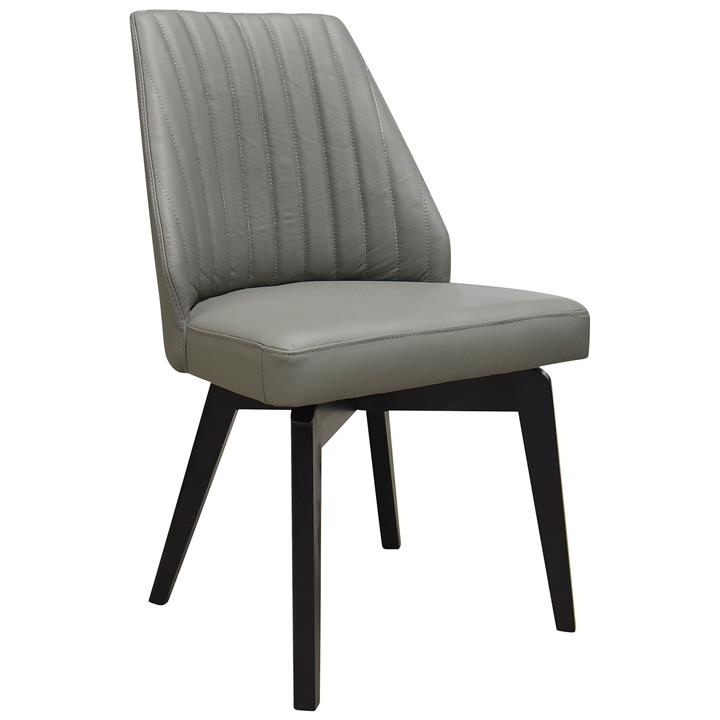 Skelby Leather Dining Chair, Iron Grey by Dodicci - Style Sourcebook