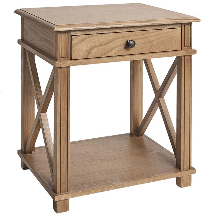 Manto Timber Bedside Table, Small, Elm by Canvas Sasson - Style Sourcebook