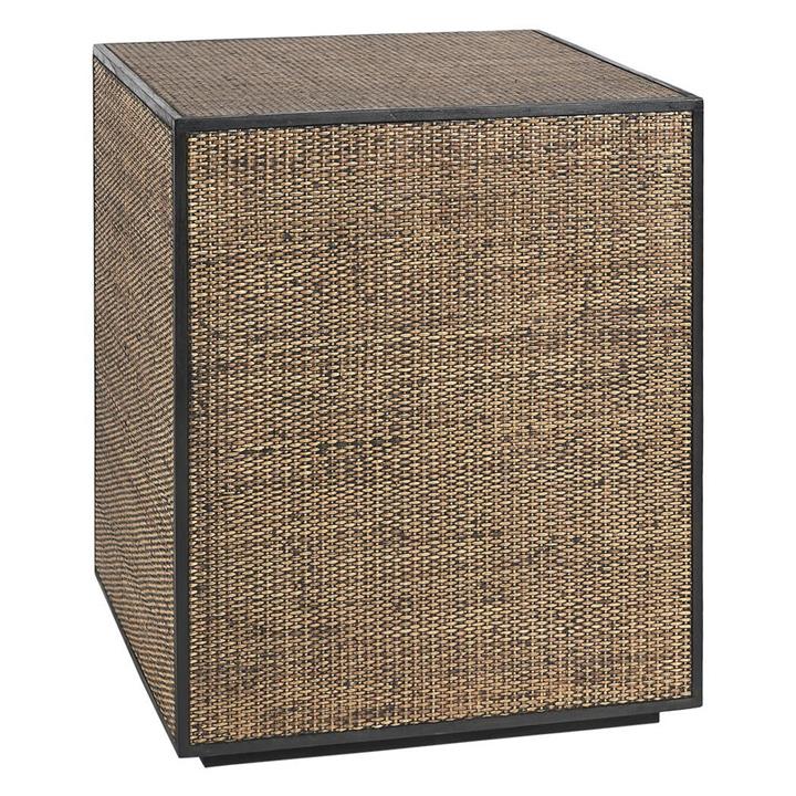 Raffles Rattan Cube Side Table by Canvas Sasson - Style Sourcebook