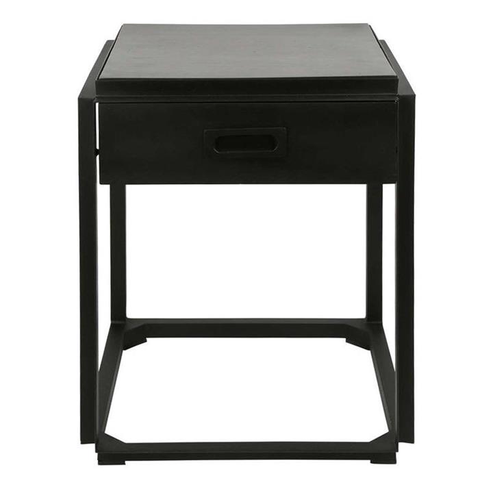 Spencer Timber & Metal Side Table, Black by Florabelle - Style Sourcebook
