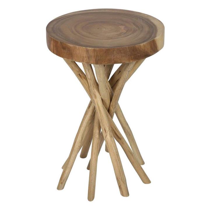 Tiki Teak Timber Side Table, Natural by Florabelle - Style Sourcebook