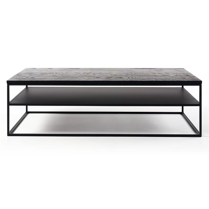 Lexicon Metal Coffee Table, Timber Top, 140cm, Black by M Co Living ...