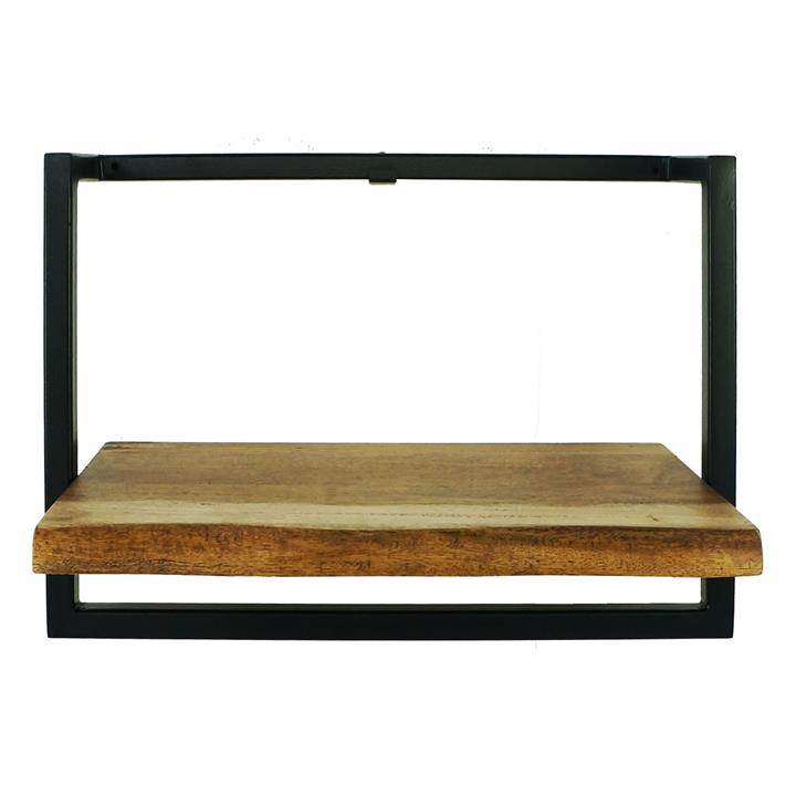 Marco Mango Wood & Steel Wall Shelf, 1 Tier, 45cm by Chateau Legende ...