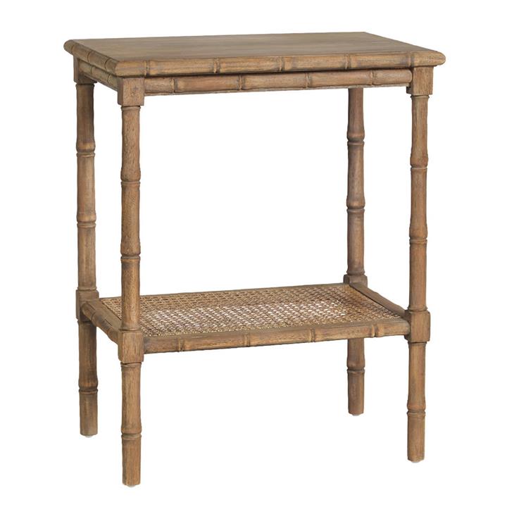 Hampshire Timber & Rattan Side Table by Canvas Sasson - Style Sourcebook