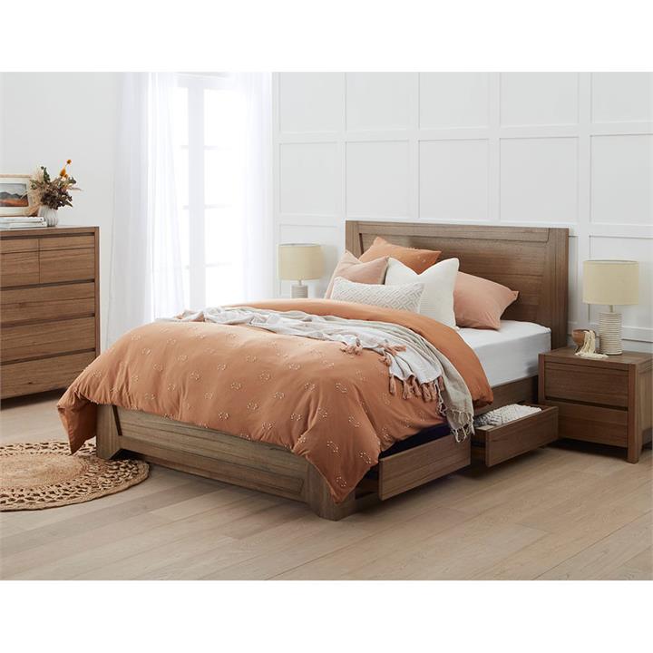 Floki Messmate Timber Bed with Side Drawers, Queen by Glano - Style ...