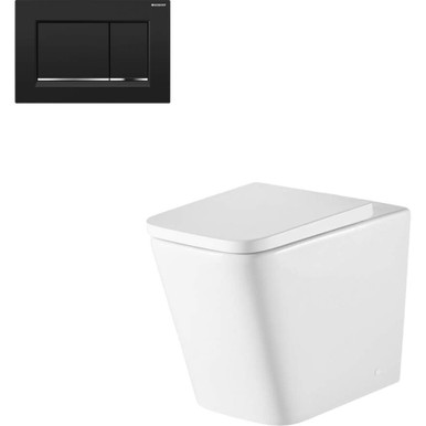 Munich Inwall Rimless Wall Faced Toilet Suite With Geberit Matte Square ...