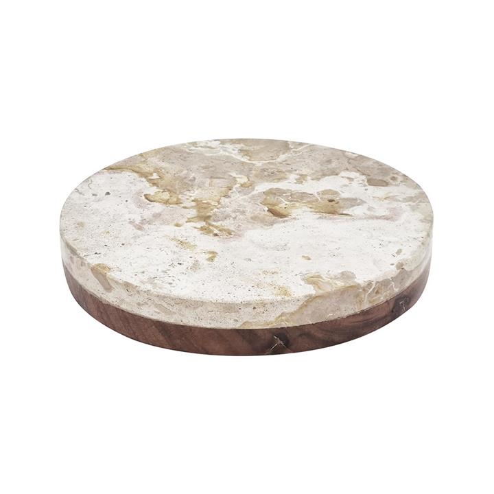 Isabella Marble & Timber Round Trivet by A.Ross Living - Style Sourcebook