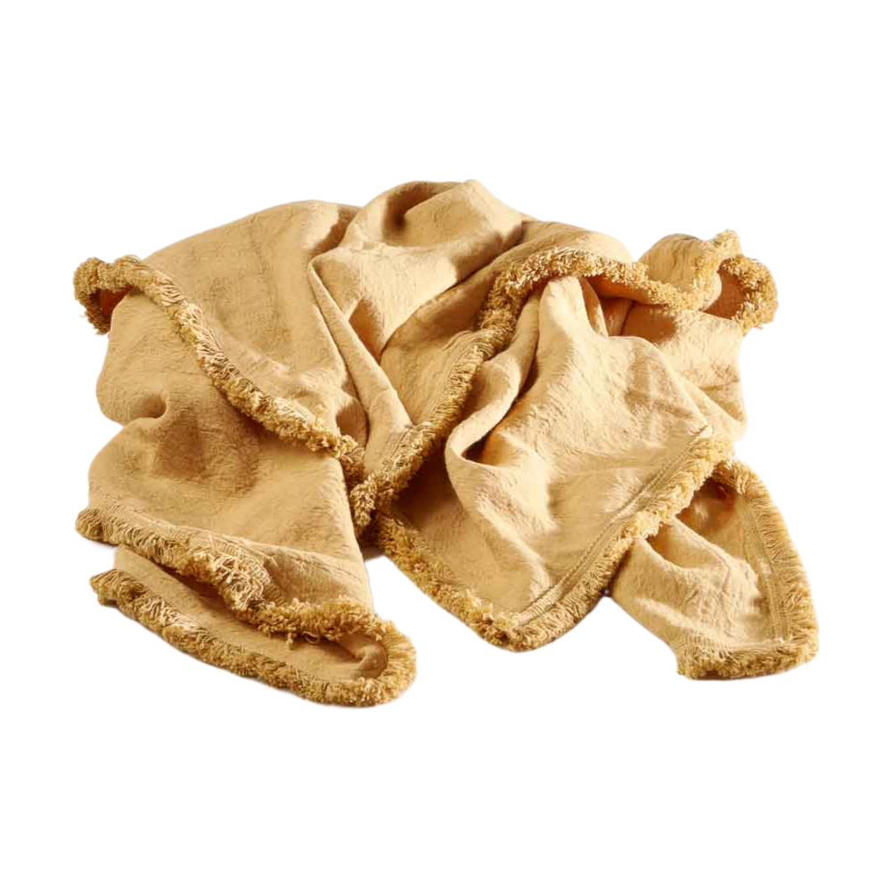 Luca® Boho Linen Throw - Turmeric by Eadie Lifestyle - Style Sourcebook