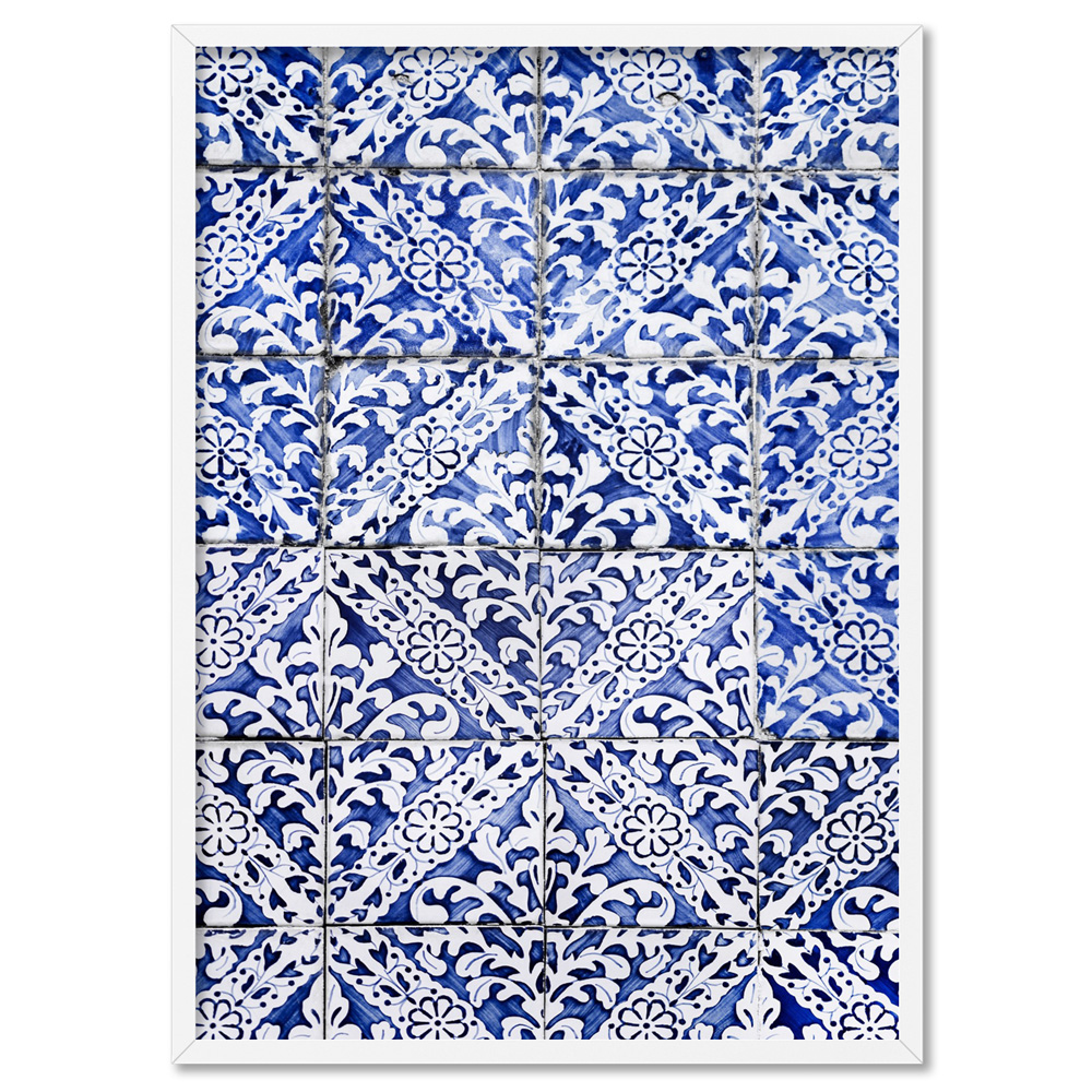 Hamptons Blue Tile Mosaic - Art Print by Print and Proper - Style ...