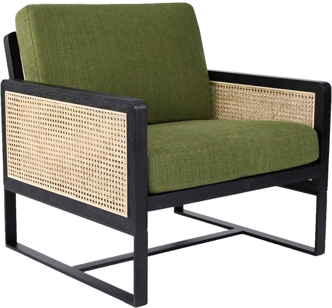 Remi Rattan Club Chair in Green by Tallira Furniture - Style Sourcebook