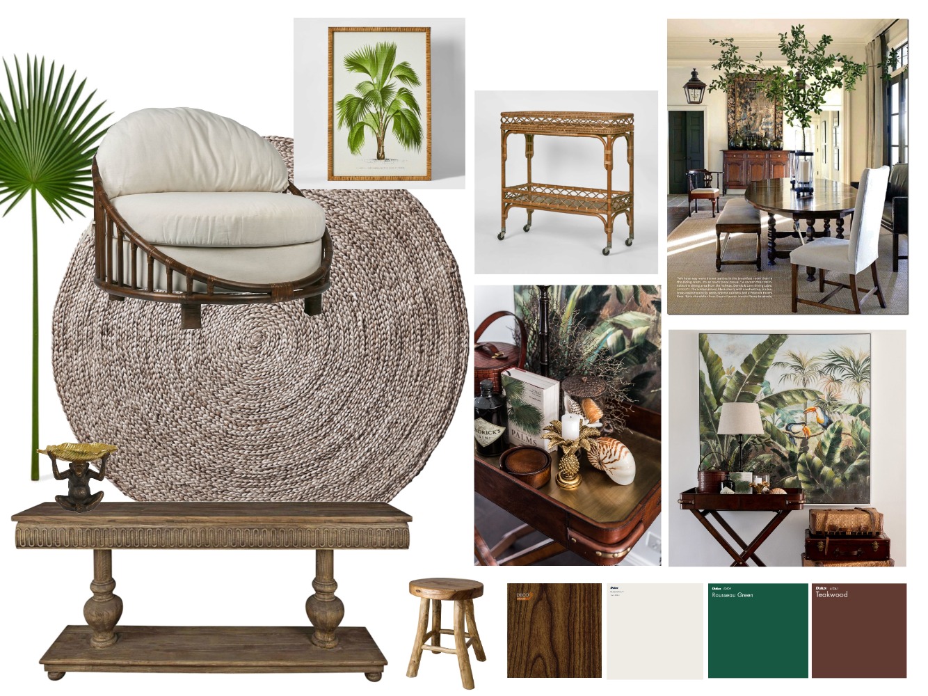 British Colonial Style Interior Design Mood Board by House W Designs ...