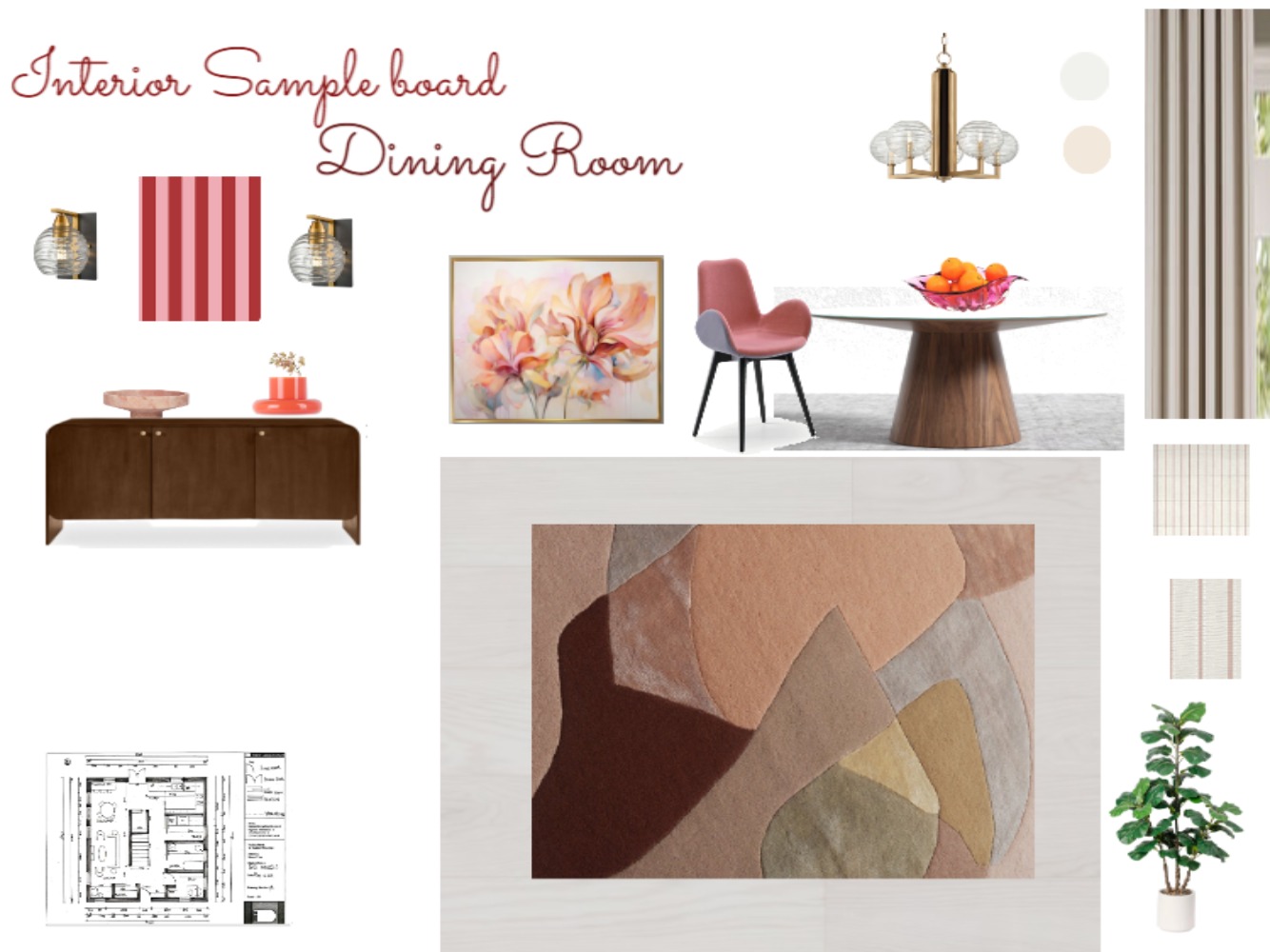 Interior Sample Board Dining Room Interior Design Mood Board by gylora ...