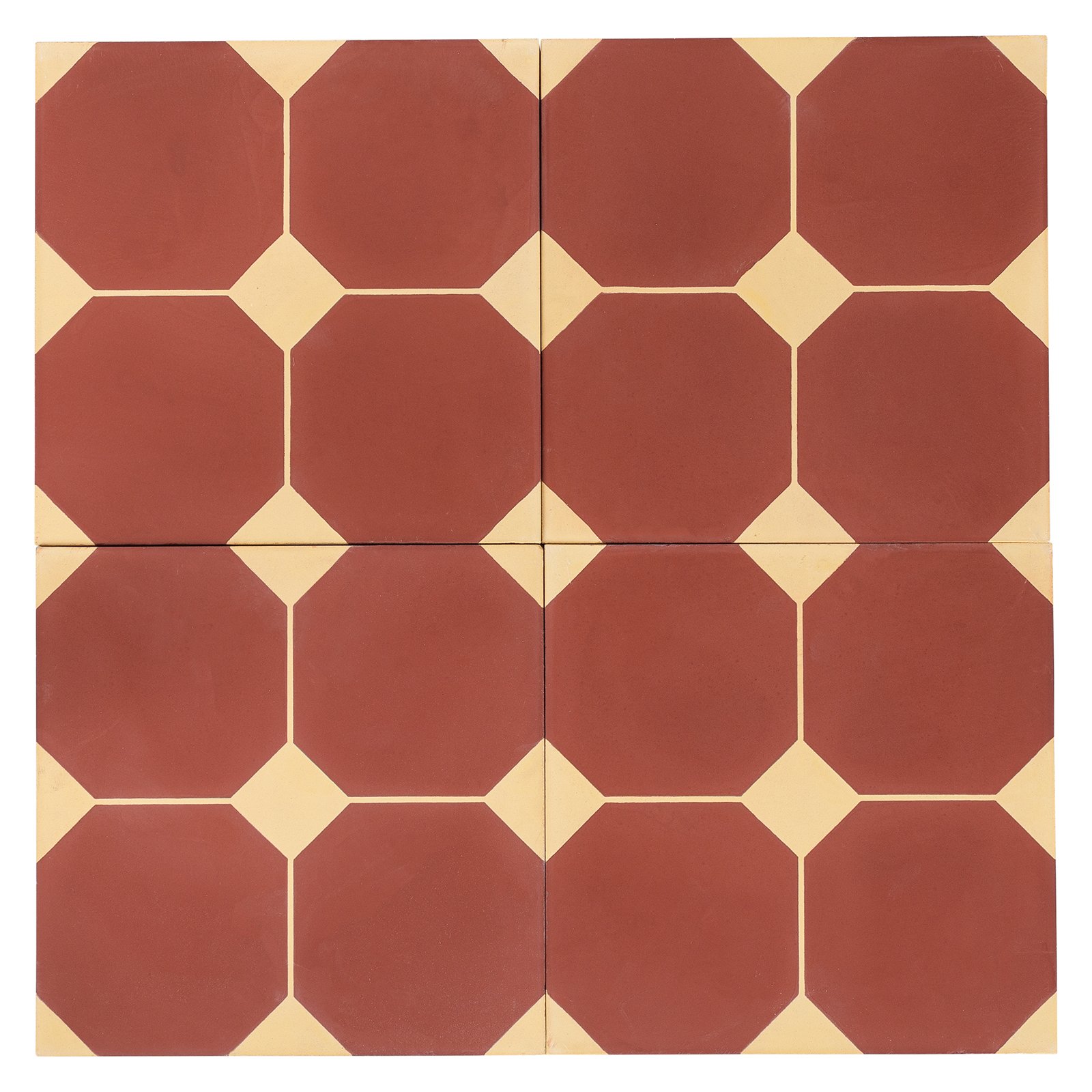 Sorrell 20x20x1.6cm Feature Encaustic Tile, Red & Beige by Schots Home ...