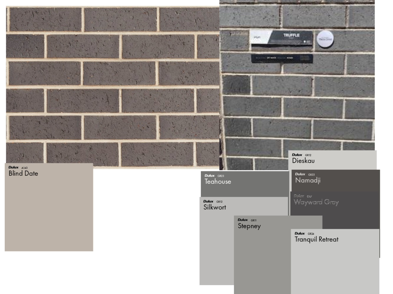 Truffle brick with paint colours Interior Design Mood Board by clio ...