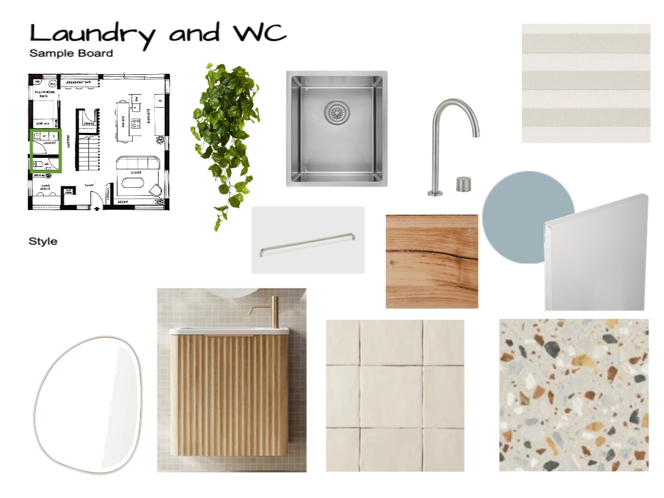 Laundry and WC Sample Board Interior Design Mood Board by Prissilla ...
