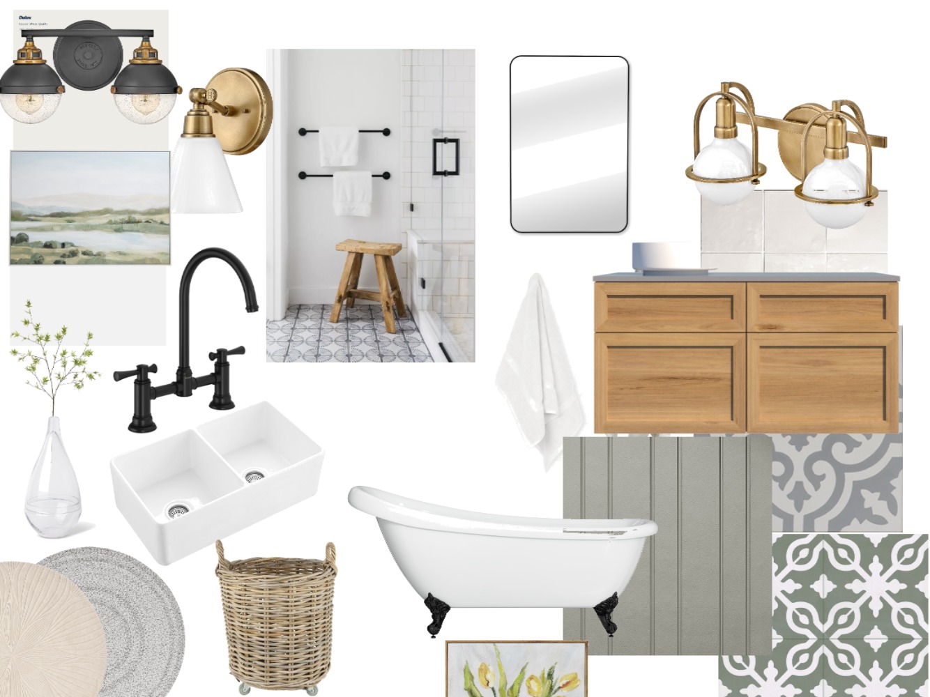 Modern Farmhouse Bathroom Interior Design Mood Board by moneil - Style ...