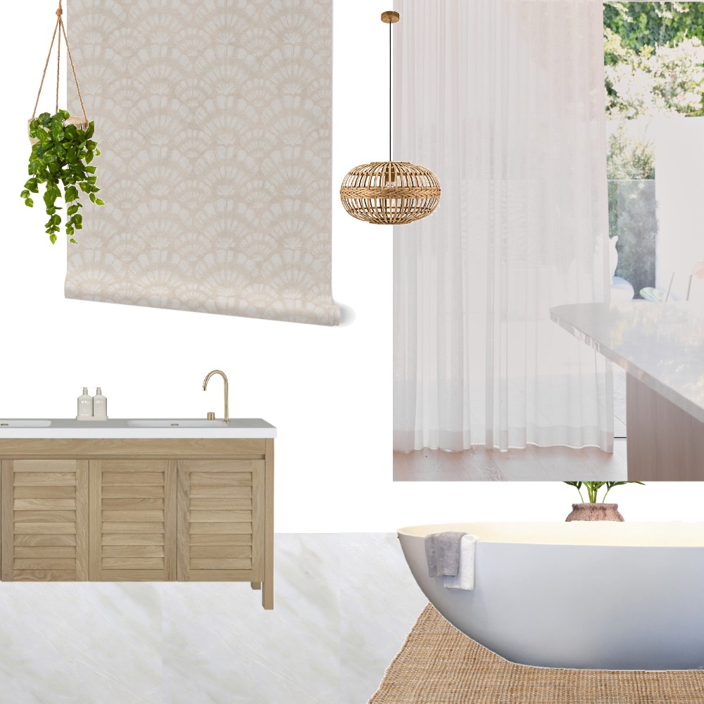 Coastal Shells Wallpaper Interior Design Mood Board by vine_art_design ...