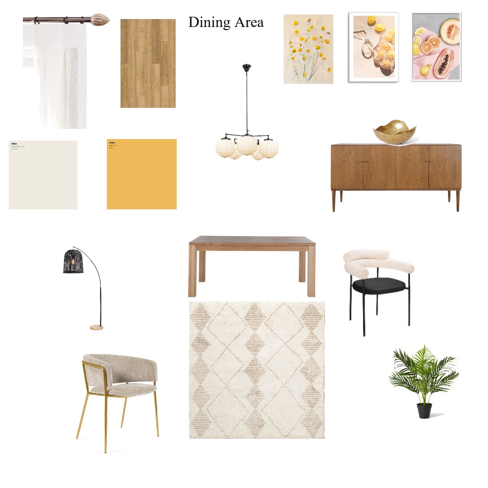 Dining Area Sample Board Interior Design Mood Board by Nobs - Style ...